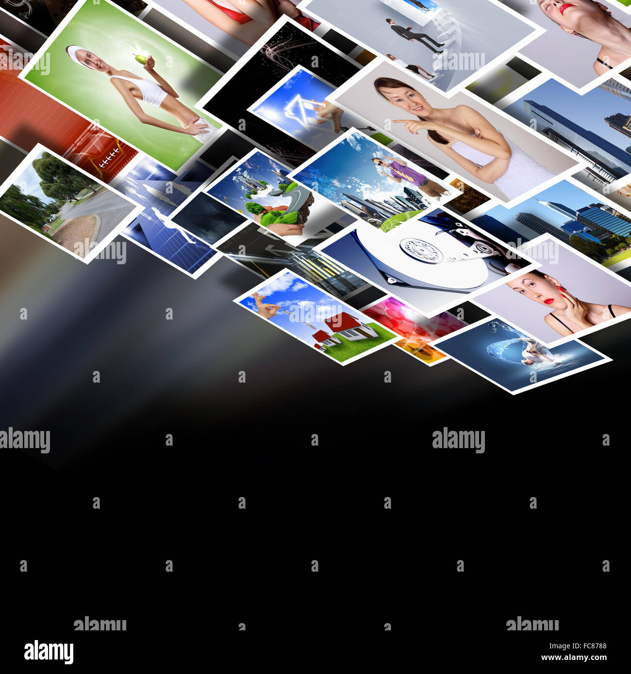 Colour images flow representing modern media technology Stock Photo - Alamy