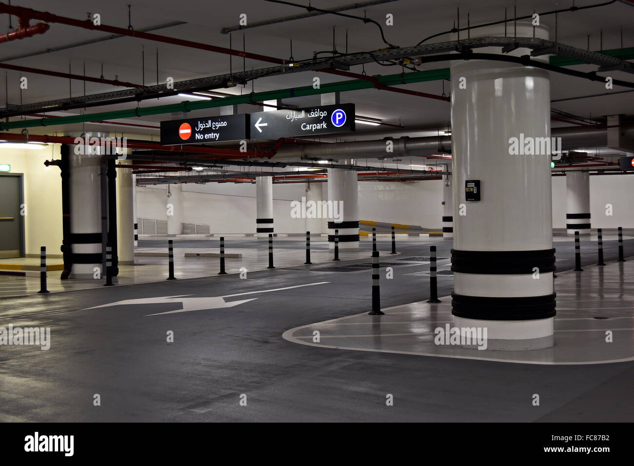 At the Basement Parking, carpark with signboard and details Stock Photo ...