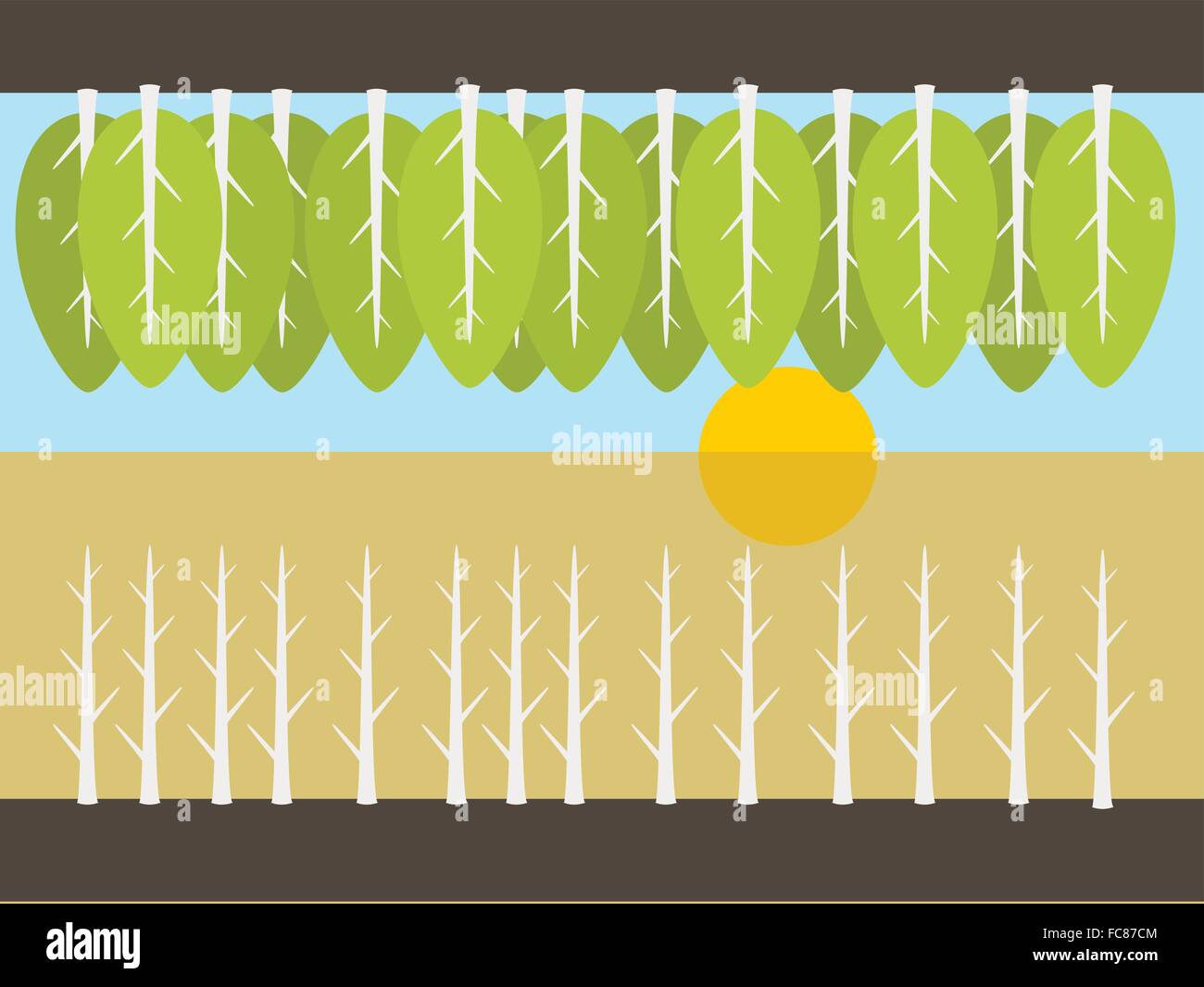 Tree in difference background in eco concept illustration Stock Vector ...