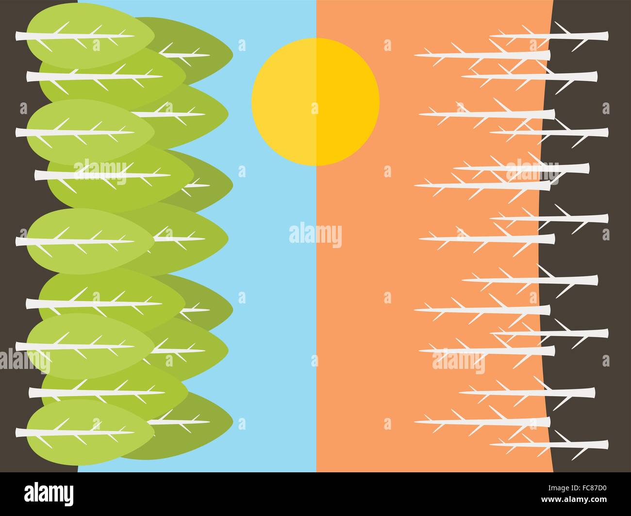 Tree in difference background in eco concept illustration Stock Vector ...