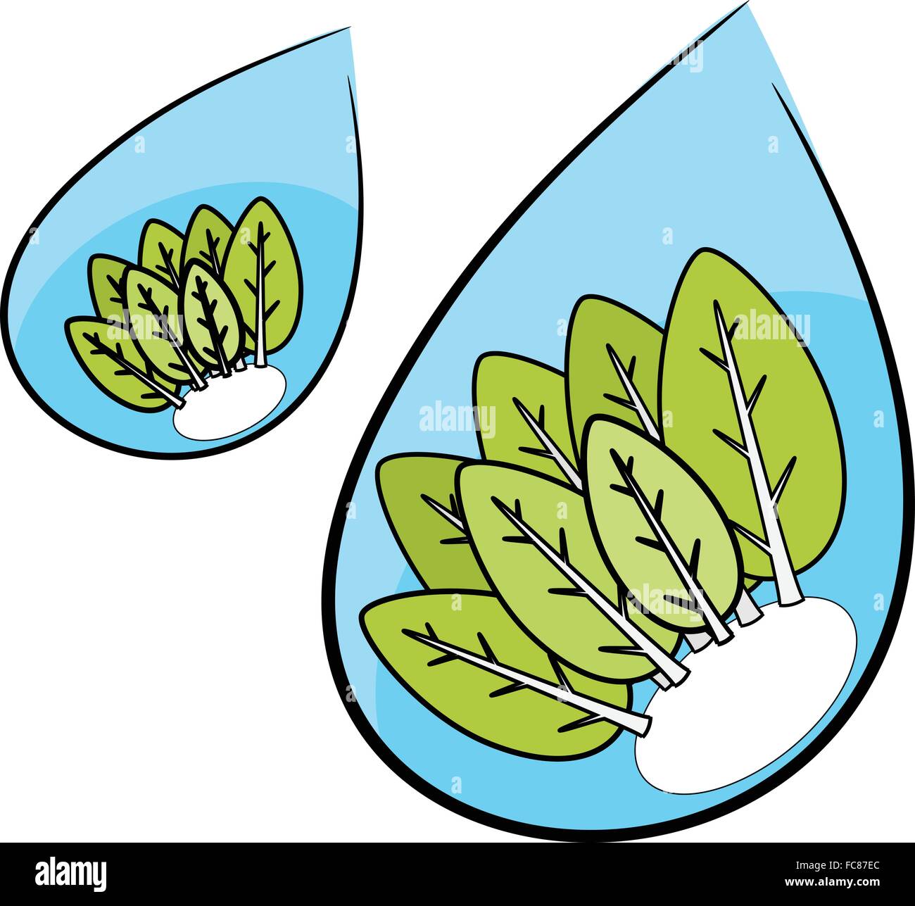 Nature tree in water drop symbol in ecology world concept illustration ...