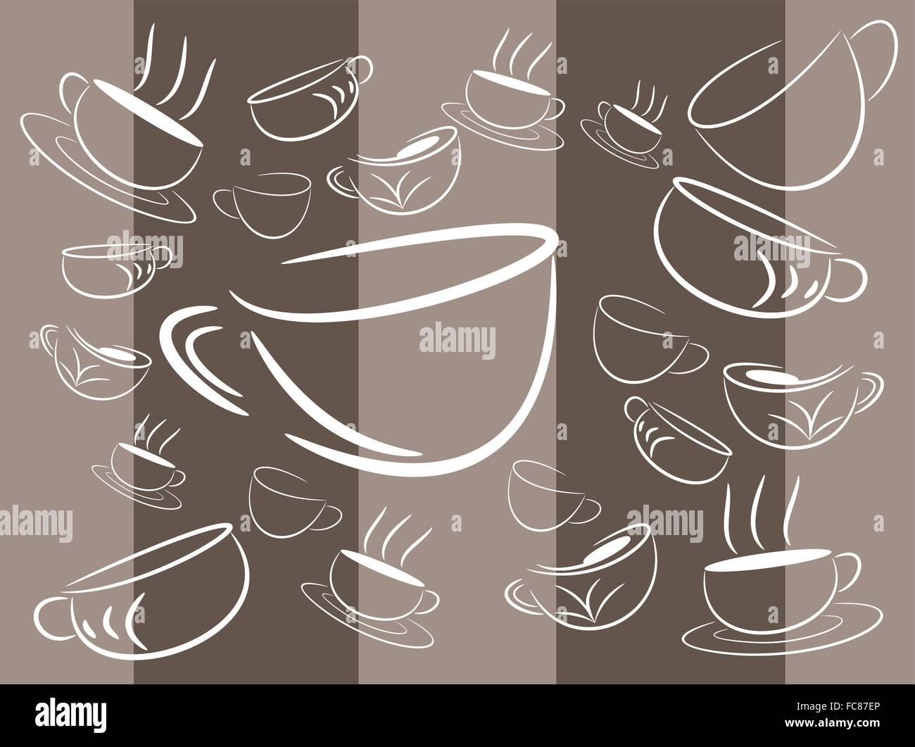 Coffee draw line in the brown background illustration Stock Vector ...
