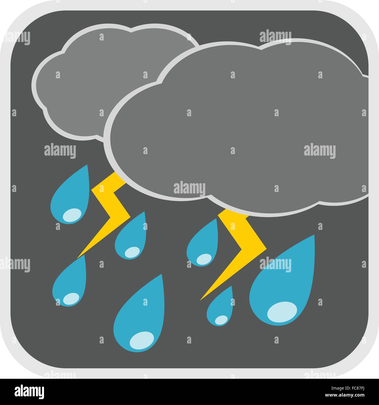 Rain storm symbol sign in the weather nature illustration Stock Vector ...
