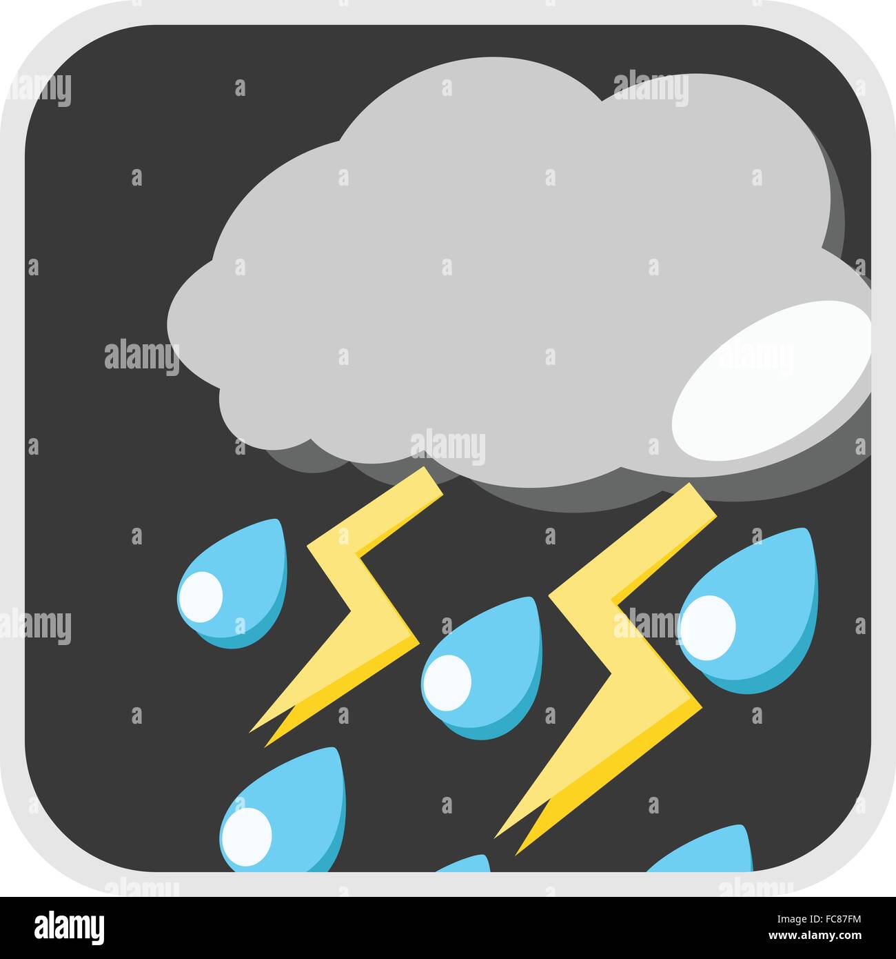 Rain storm symbol sign in the weather nature illustration Stock Vector ...