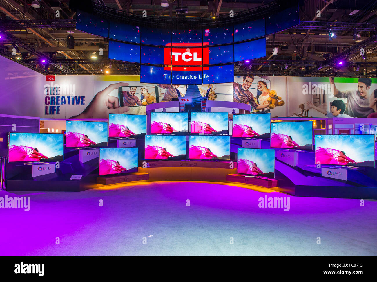 The TCL booth at the CES show in Las Vegas Stock Photo - Alamy