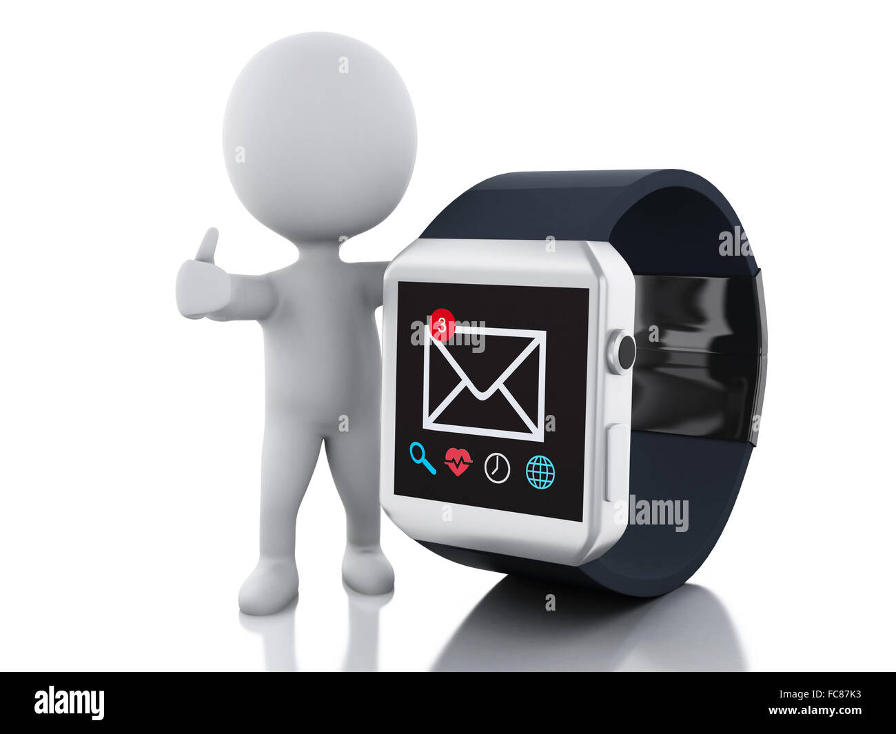 3d White people with smart watch Stock Photo - Alamy