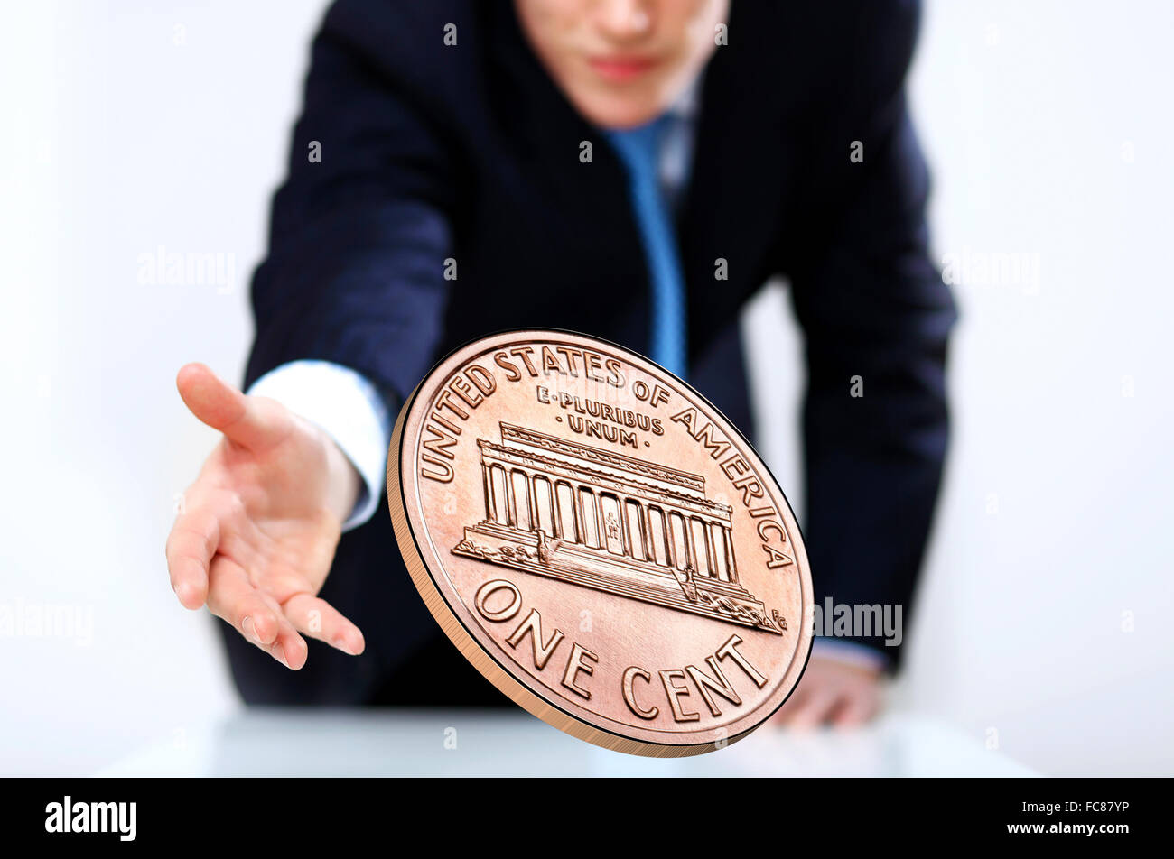 Person throwing a coin as symbol of risk and luck Stock Photo - Alamy