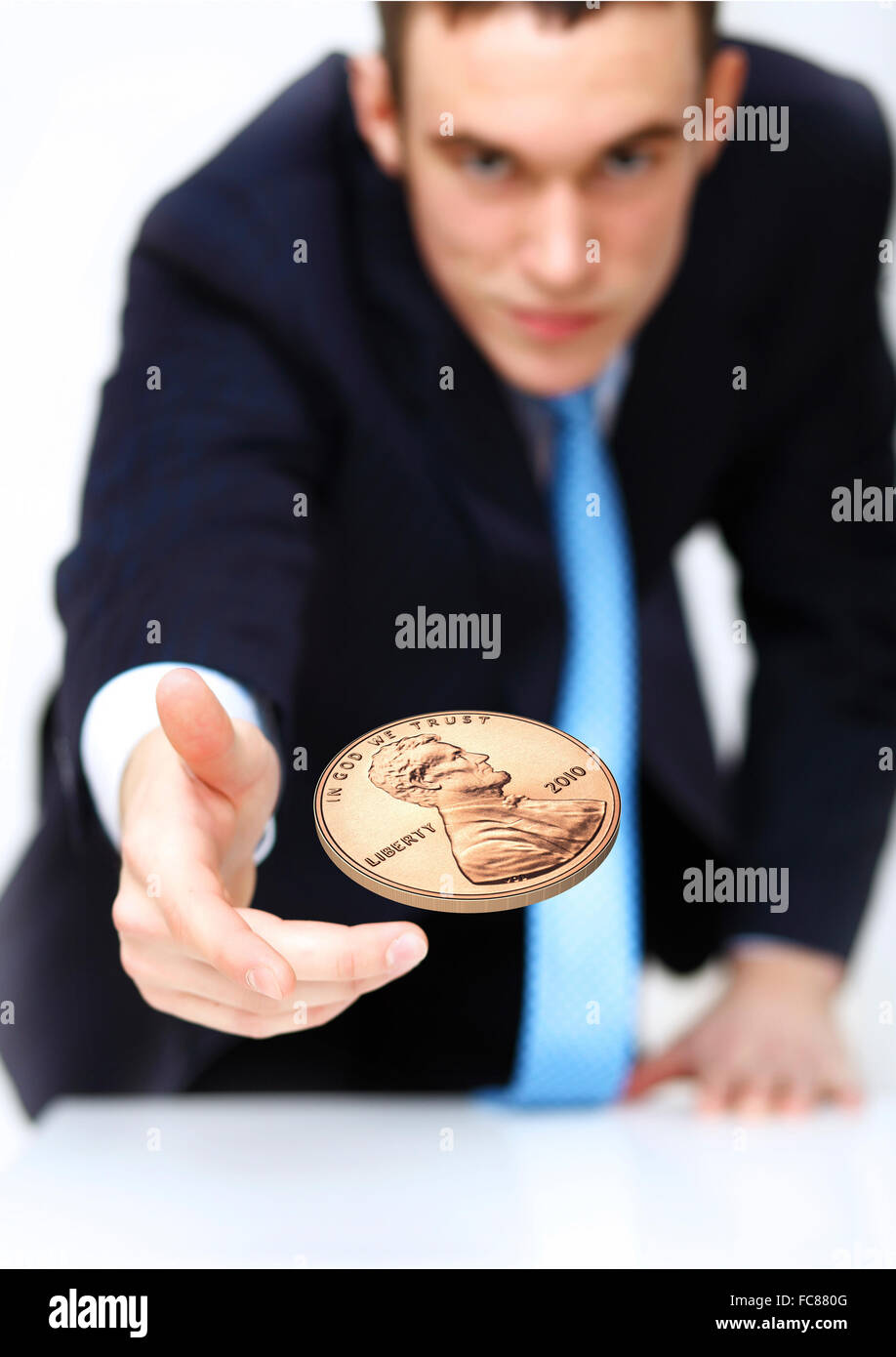 Person throwing a coin as symbol of risk and luck Stock Photo - Alamy