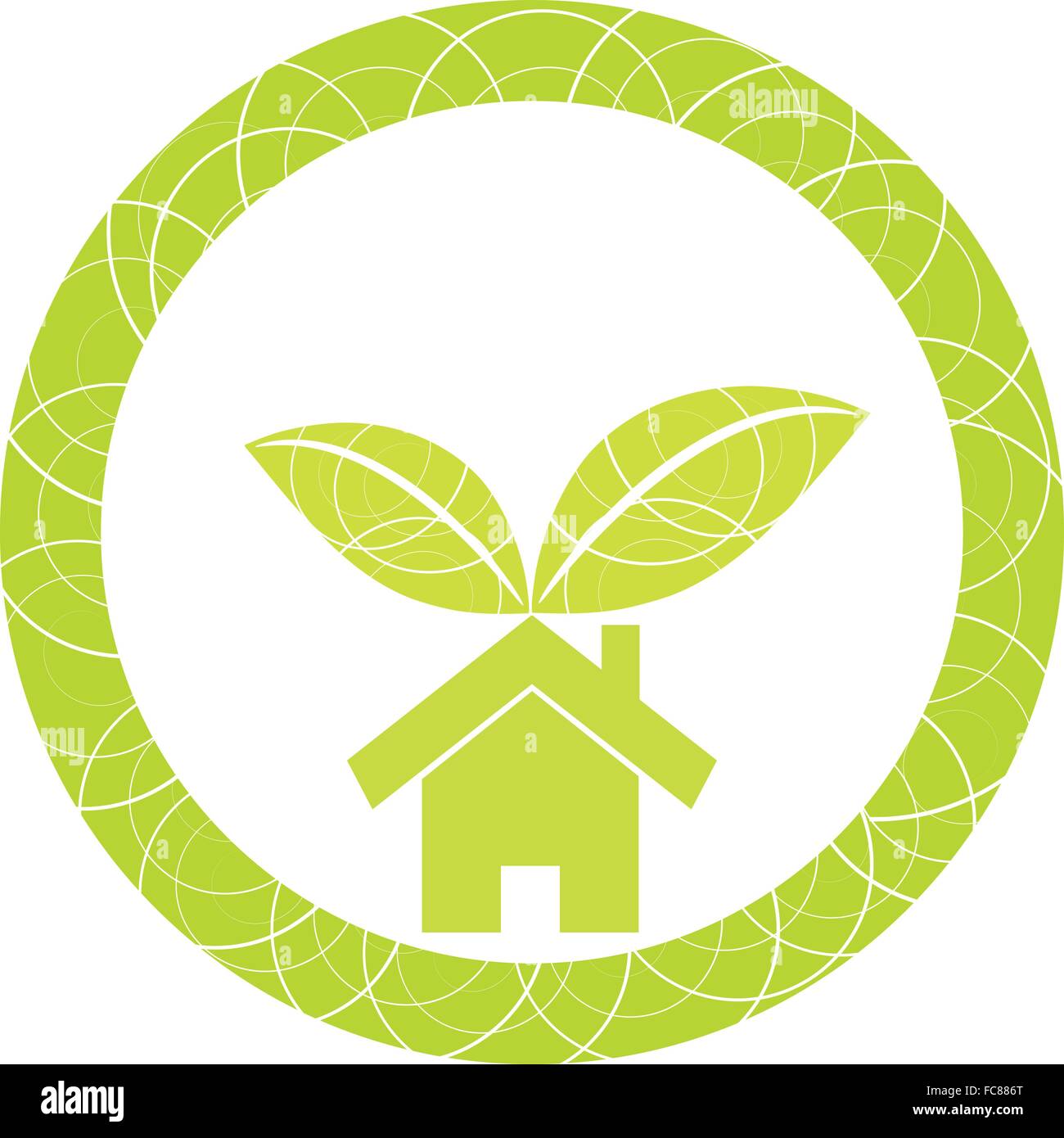 Home green color in the environment concept illustration Stock Vector ...