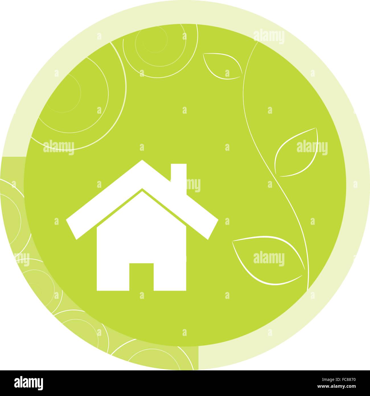 Home green color in the environment concept illustration Stock Vector ...