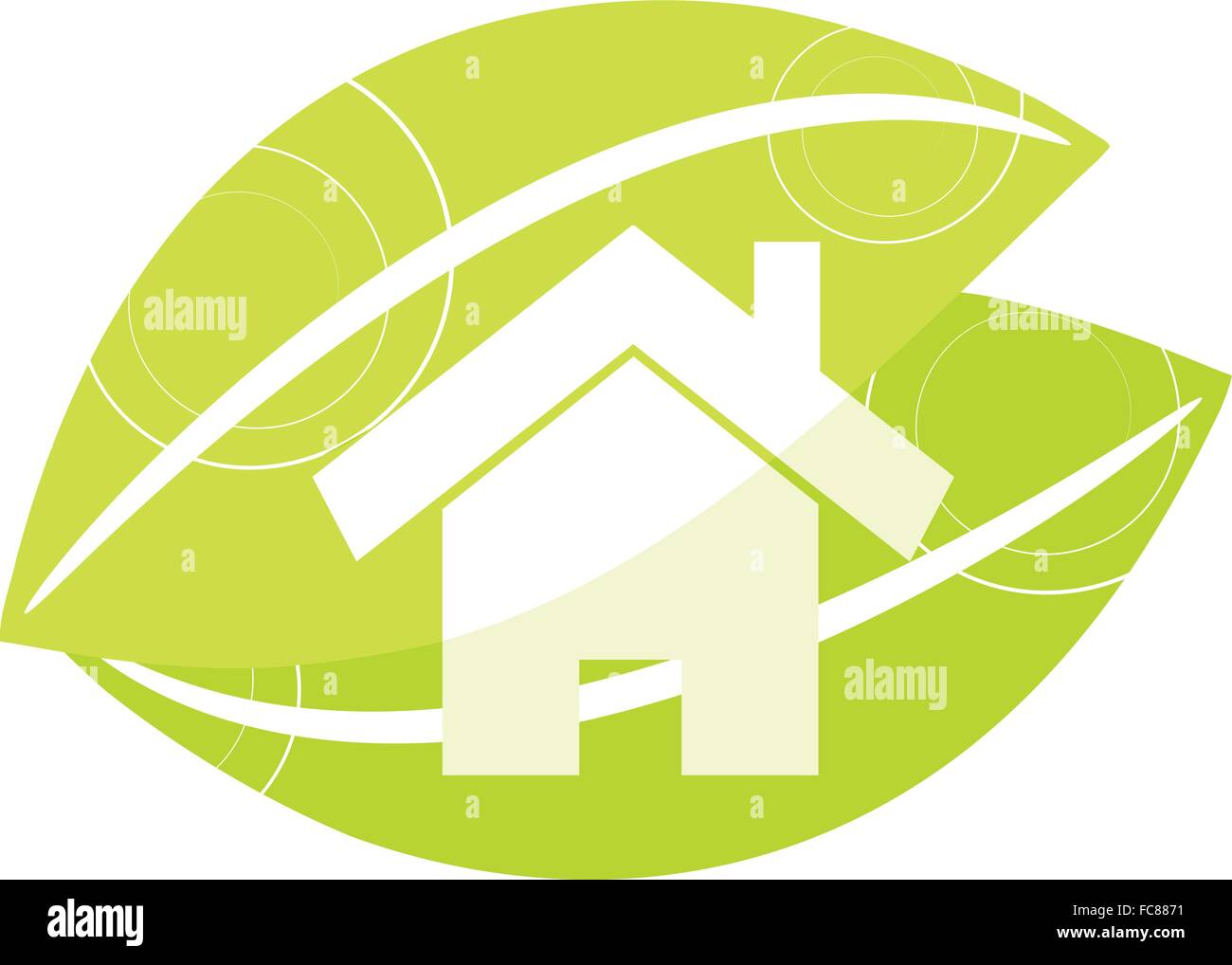 Home green color in the environment concept illustration Stock Vector ...