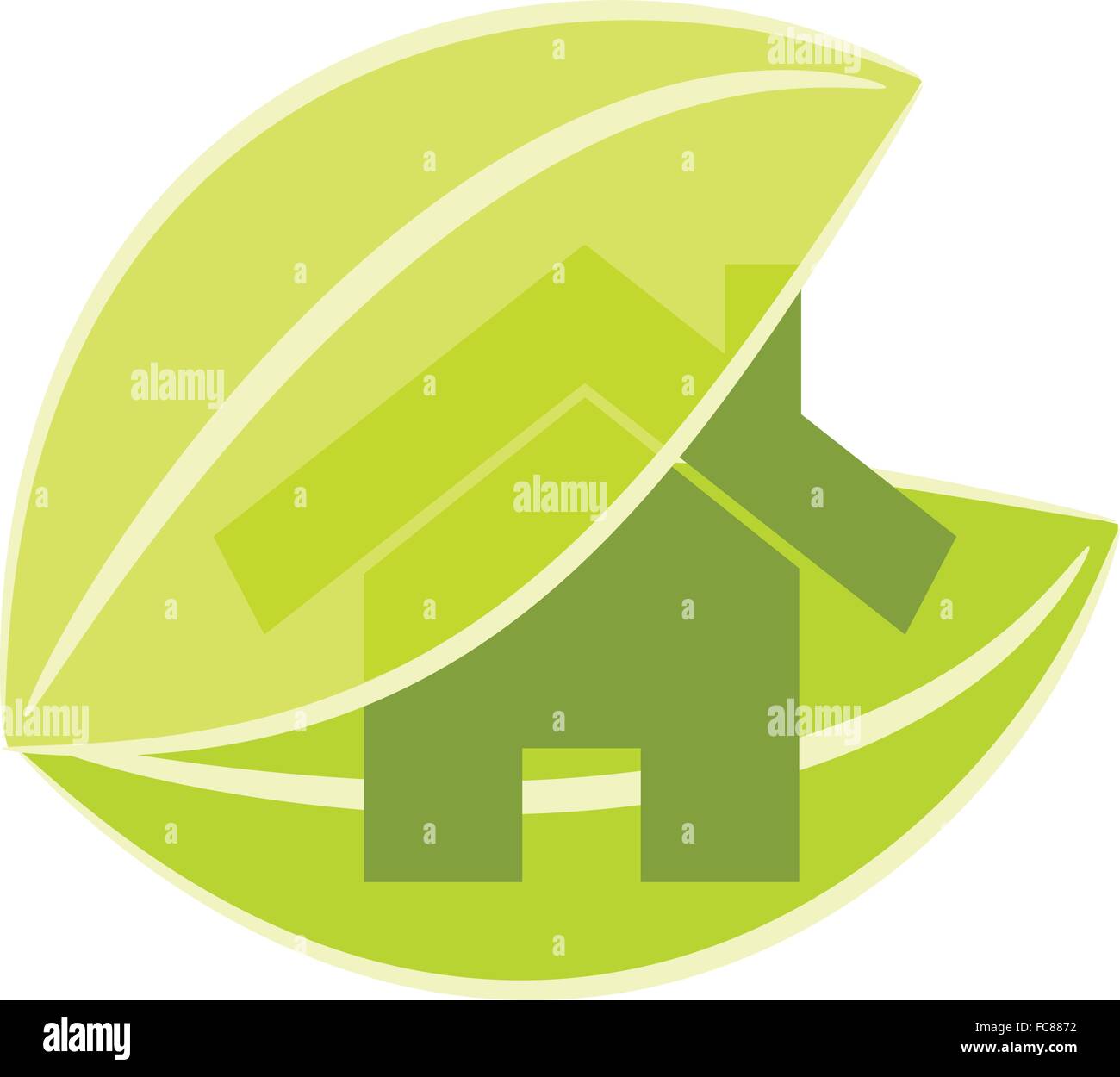 Home green color in the environment concept illustration Stock Vector ...