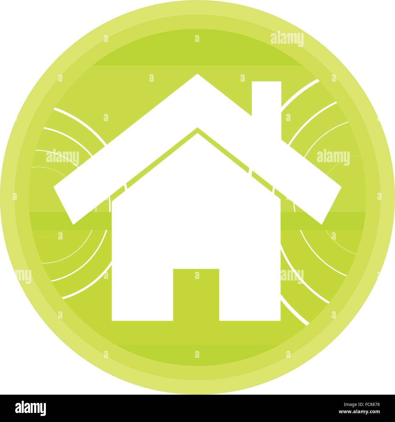 Home green color in the environment concept illustration Stock Vector ...