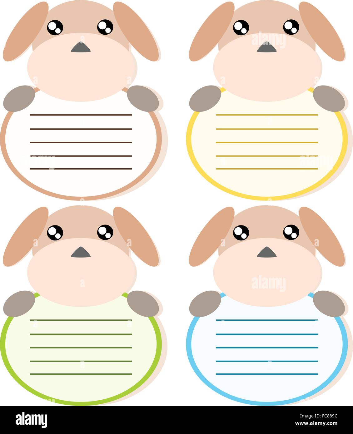 Cartoon dog memo or note cute concept illstration Stock Vector Image ...