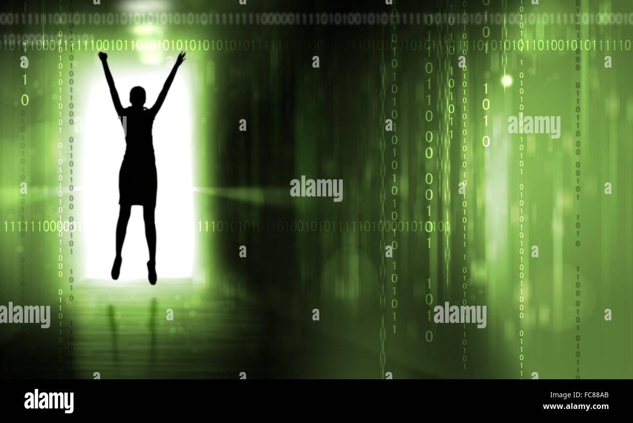 Silouhette of a person against digital background Stock Photo - Alamy