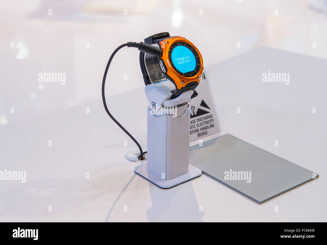 Smart watch at the Casio booth at the CES show held in Las Vegas Stock ...