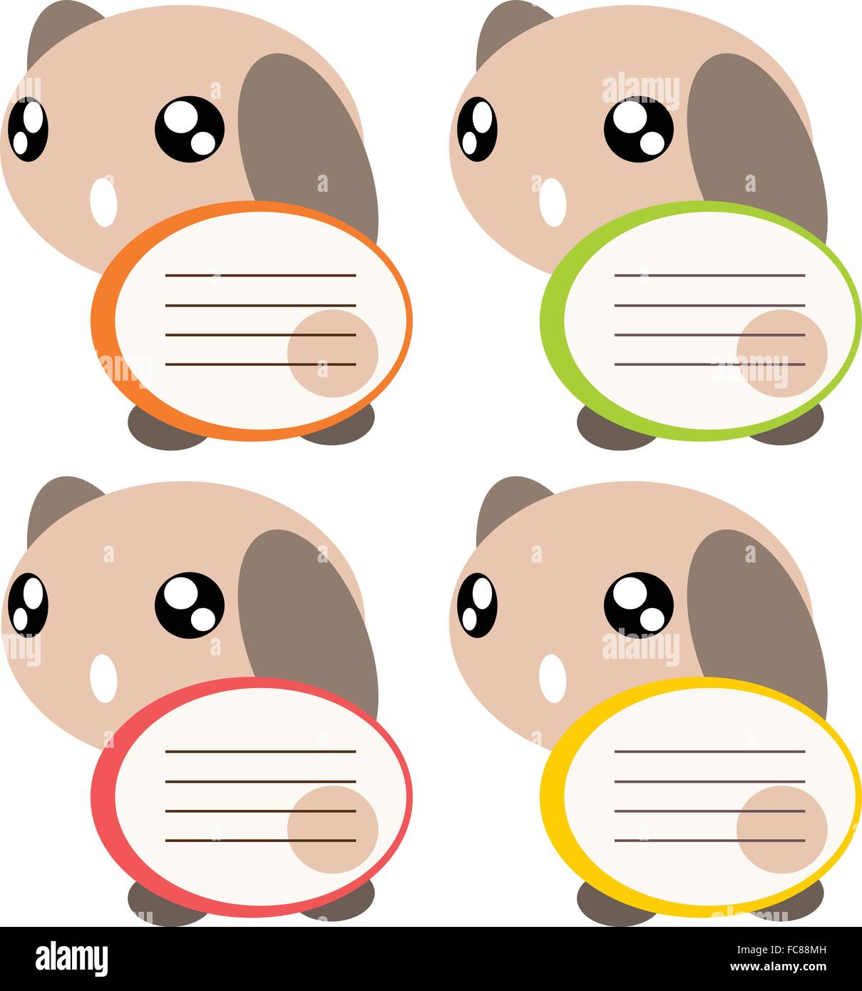 Cartoon dog memo or note cute concept illstration Stock Vector Image ...