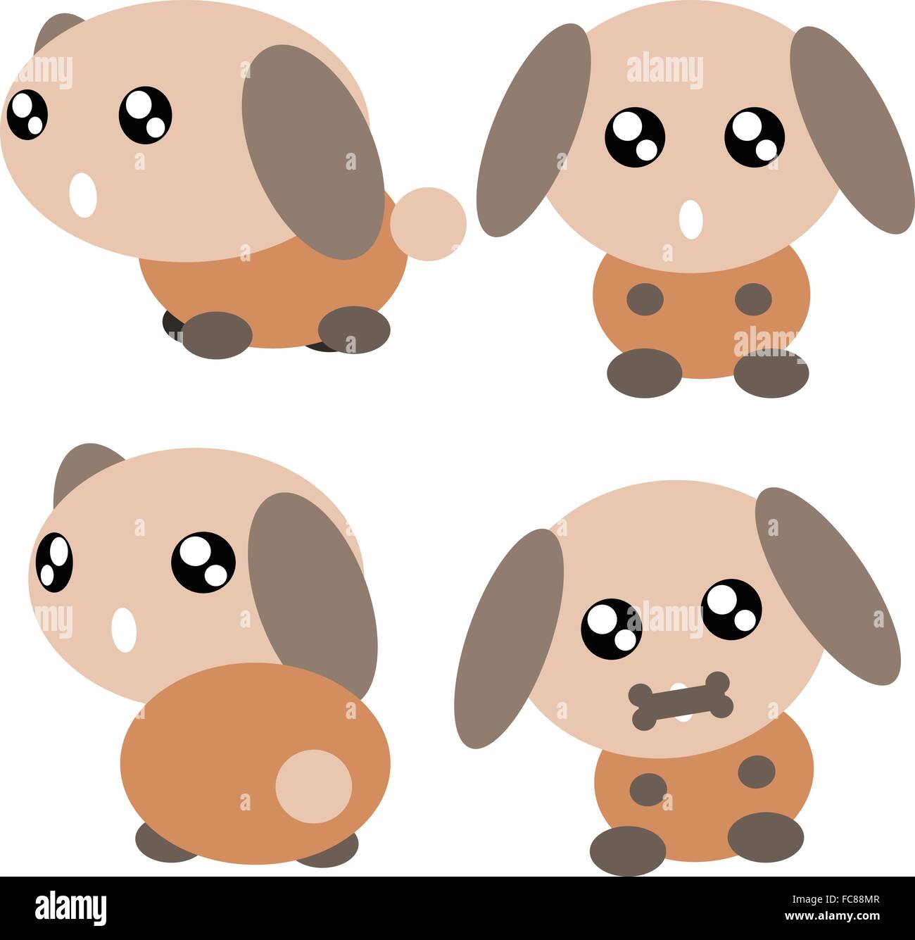 Cartoon dog action and emotion cute concept illustration Stock Vector ...