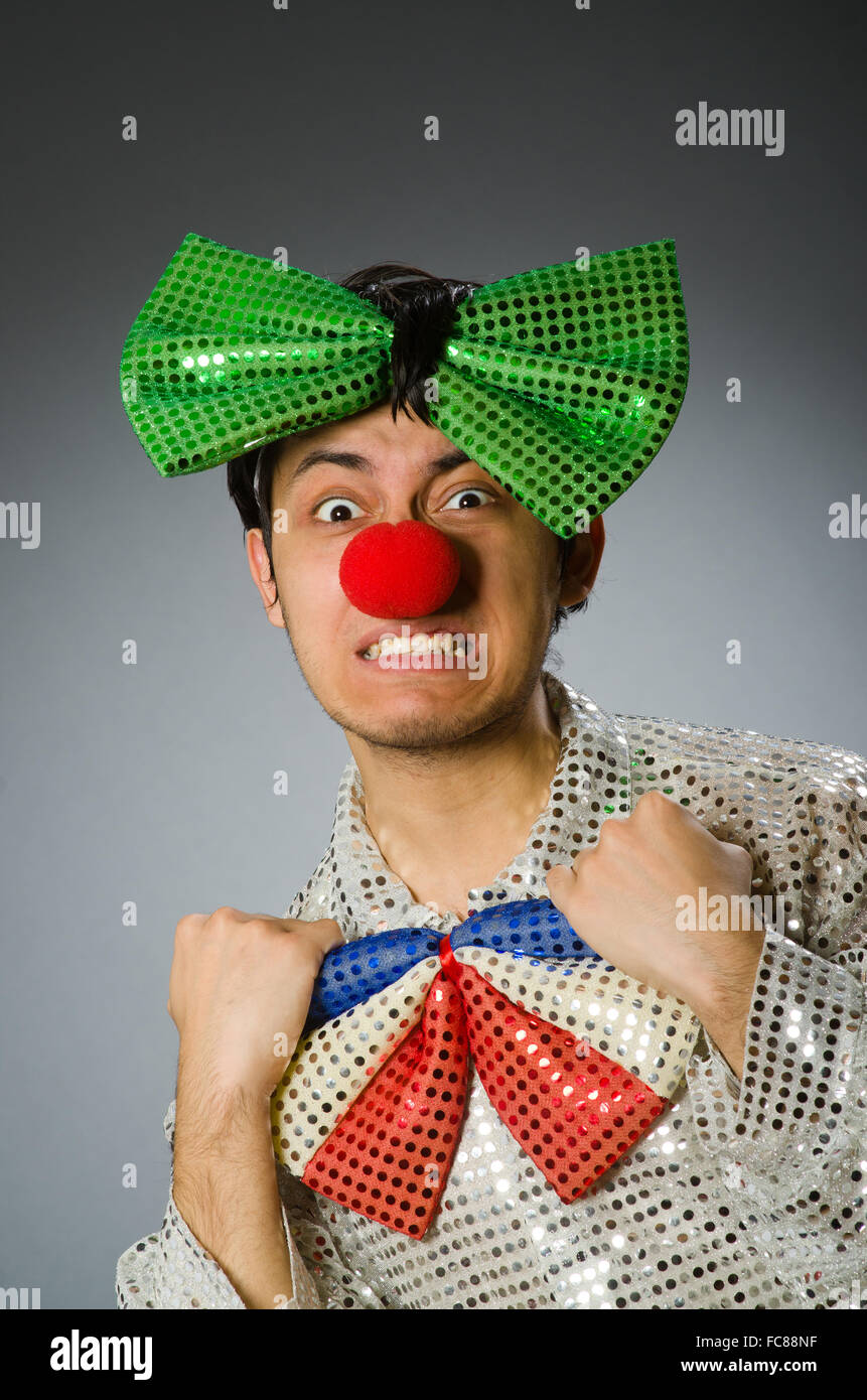 Funny clown with red nose Stock Photo - Alamy