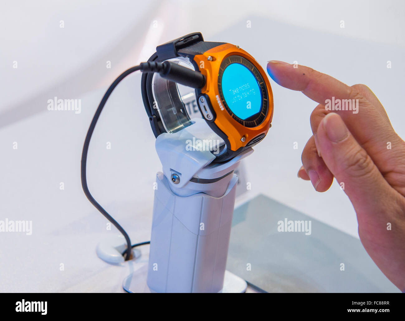 Smart watch at the Casio booth at the CES show held in Las Vegas Stock ...