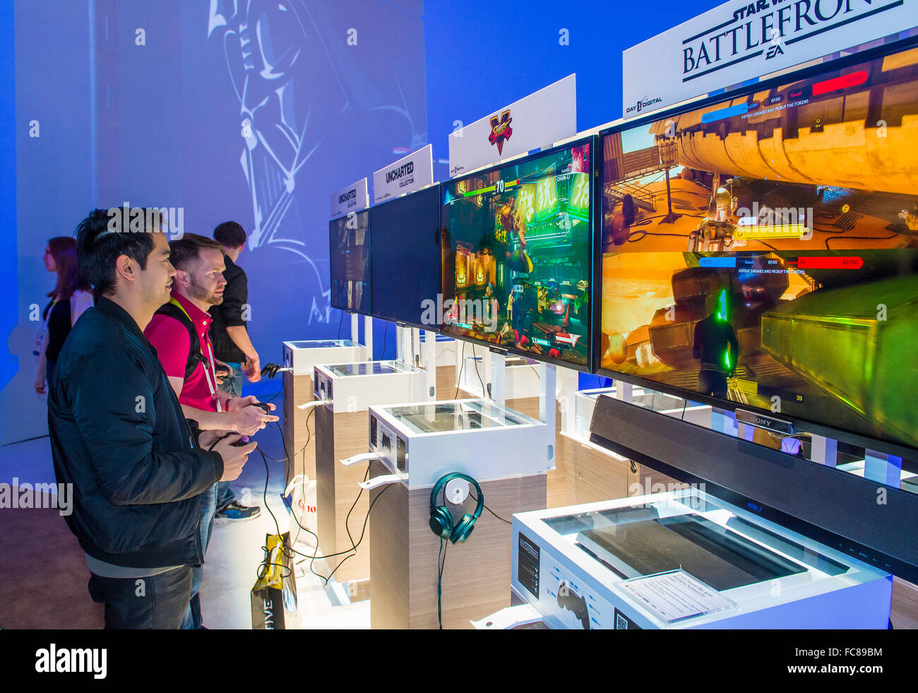The Sony booth at the CES show in Las Vegas Stock Photo - Alamy