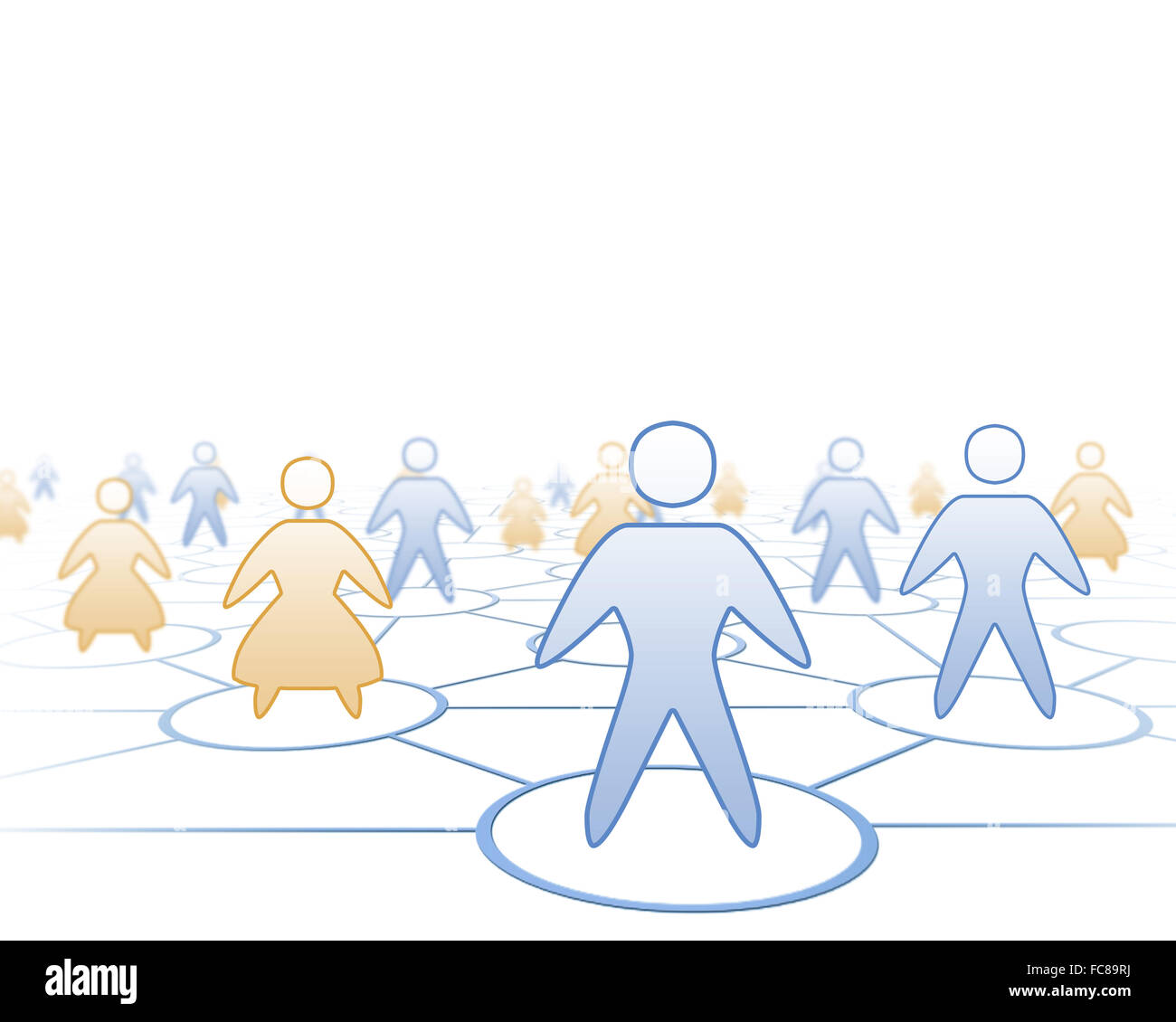 Human models connected together in a social network pattern Stock Photo ...