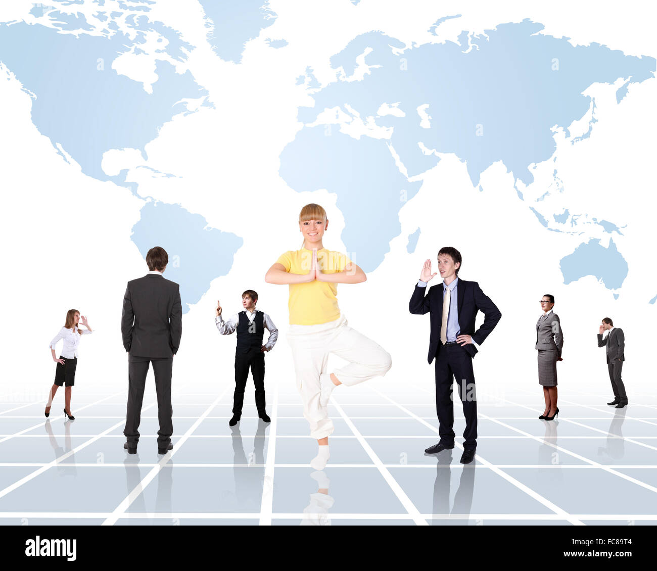 World map and people as symbol of social network Stock Photo - Alamy