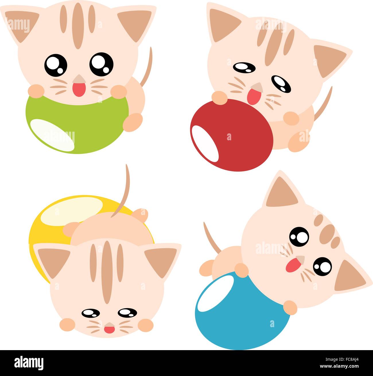 Cartoon cat action emotion cute hi-res stock photography and images - Alamy