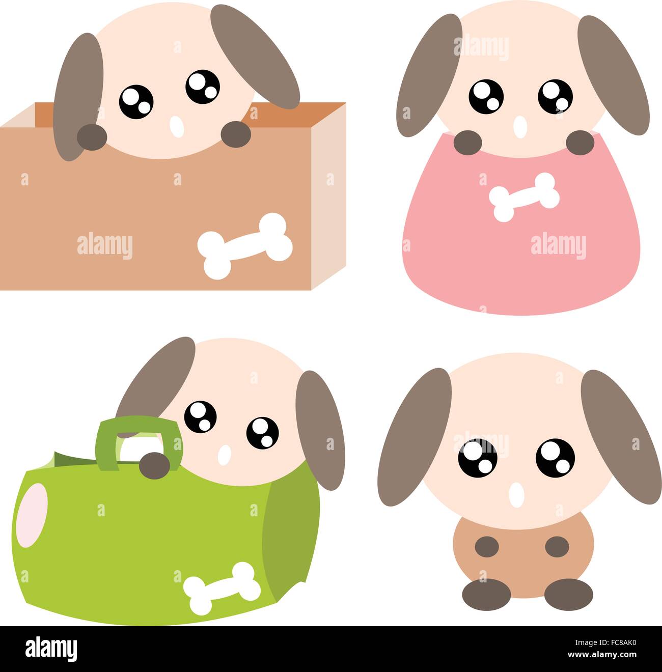 Cartoon dog action emotion cute Stock Vector Images - Alamy
