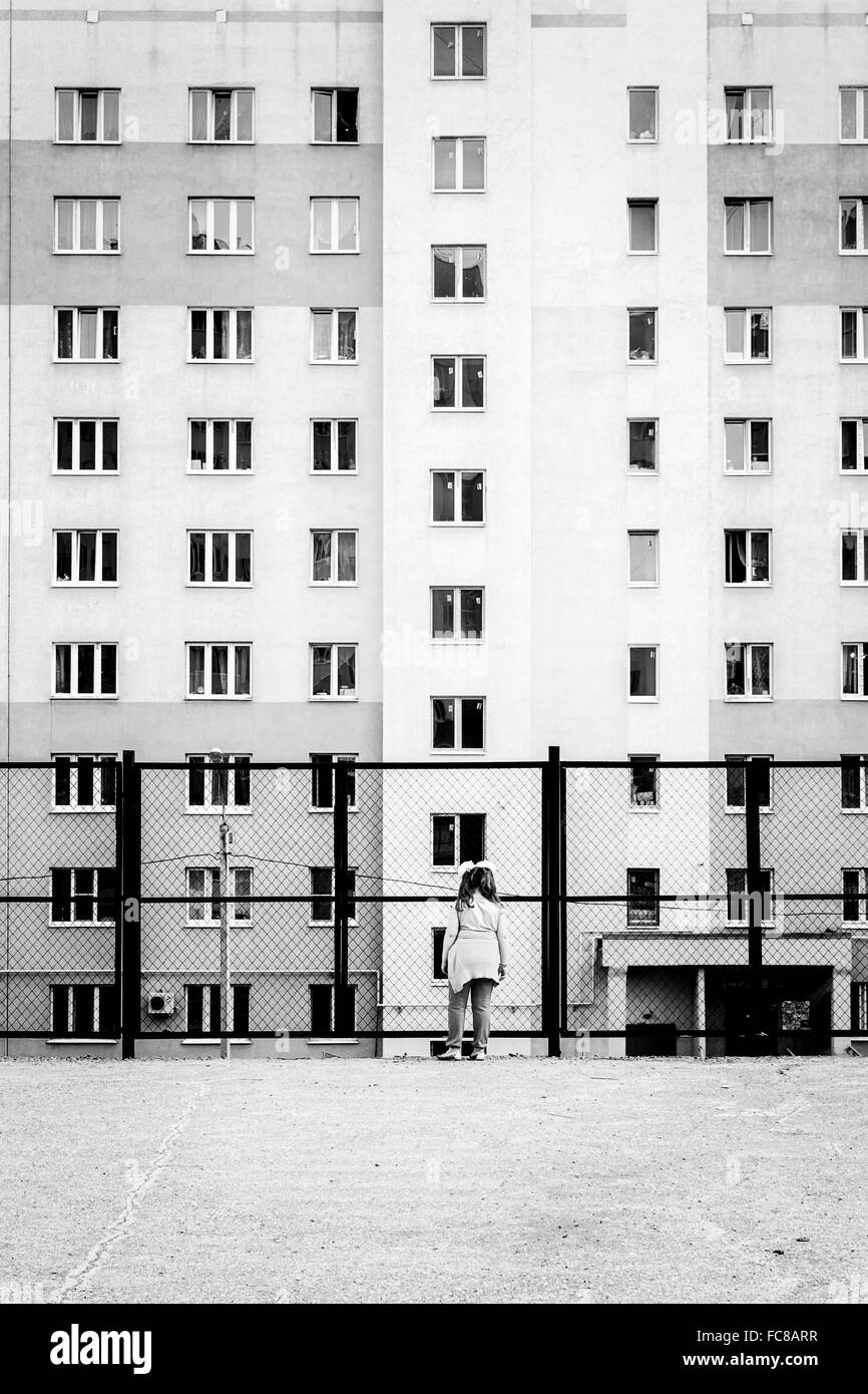 Typical apartment block housing Black and White Stock Photos & Images ...
