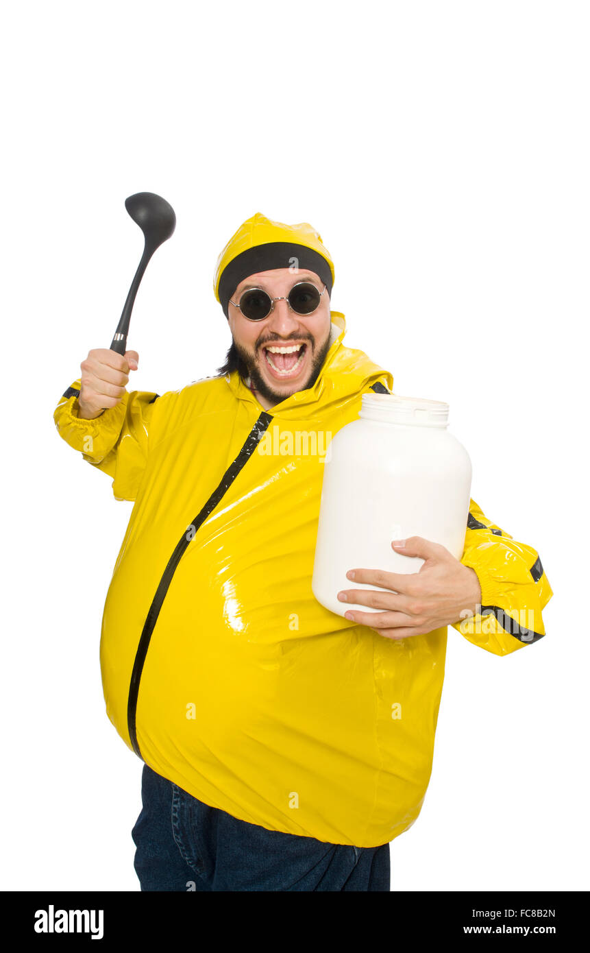 Overweight man isolated on the white Stock Photo - Alamy