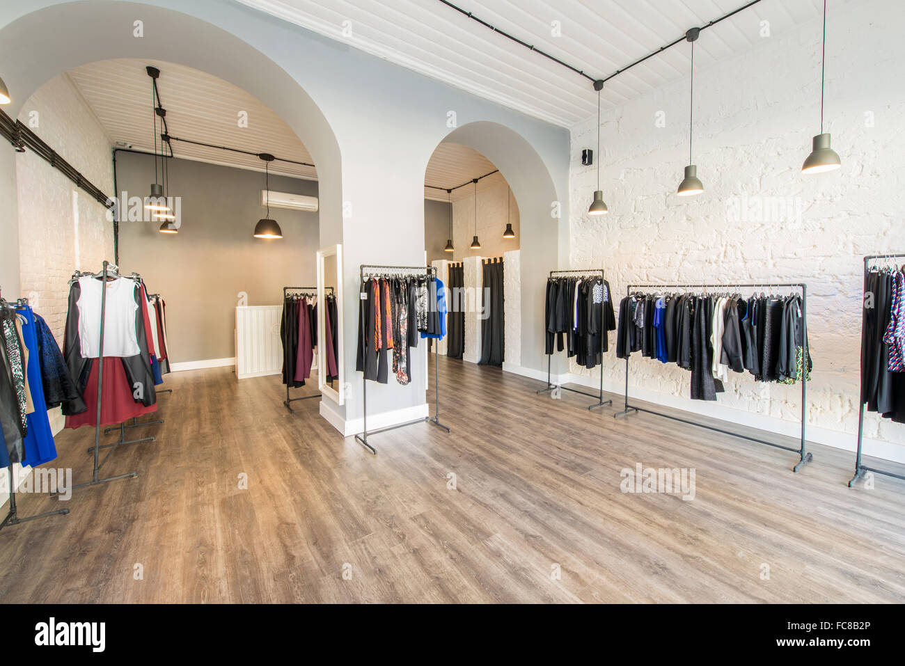 Interior of fashion clothing shop Stock Photo - Alamy