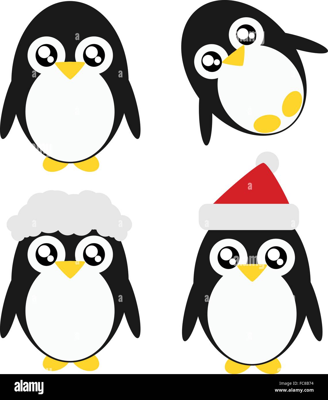 Cartoon penguin action and emotion cute concept illustration Stock ...