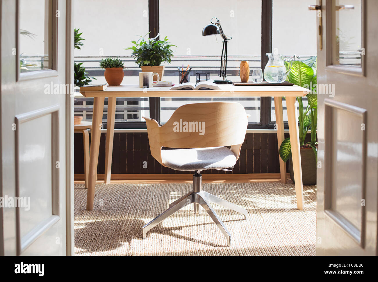 Empty chair in home study Stock Photo - Alamy