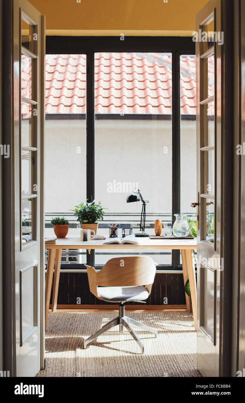 Empty chair in home study Stock Photo - Alamy