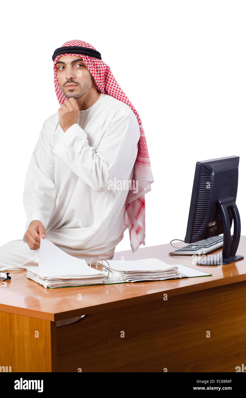 Arab man working in the office Stock Photo - Alamy