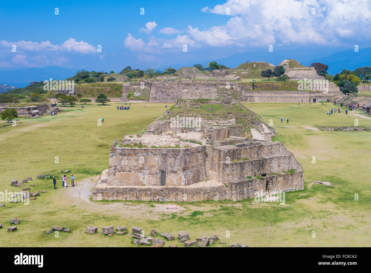 The ruins of the Zapotec city of Monte Alban in Oaxaca, Mexico Stock ...