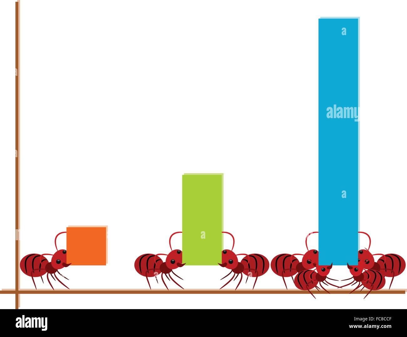 Red ants graph group of teamwork power concept illustration Stock ...