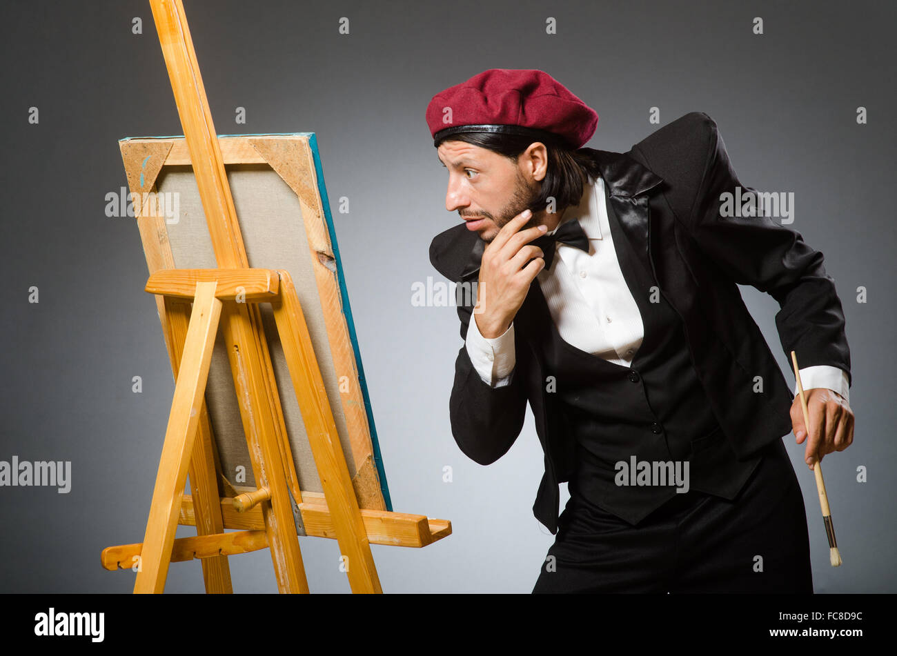 Man artist in art concept Stock Photo - Alamy