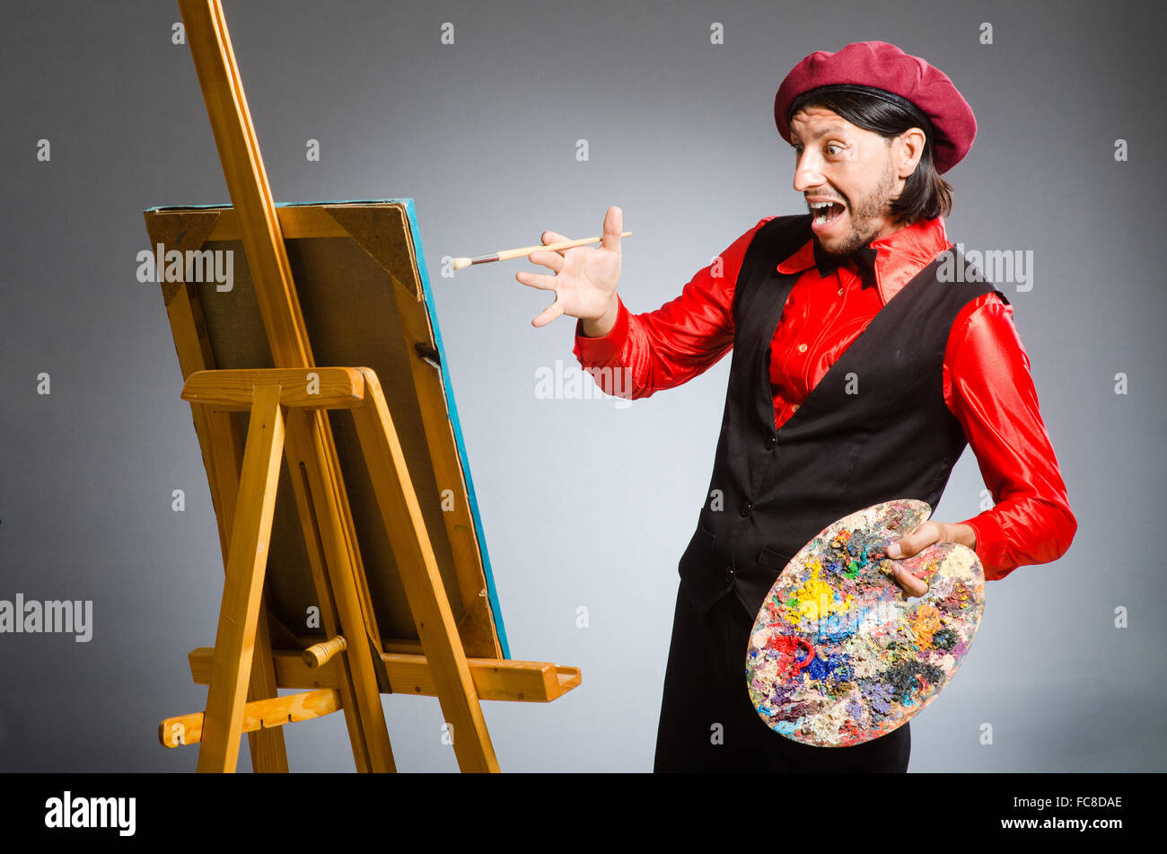 Man artist in art concept Stock Photo - Alamy