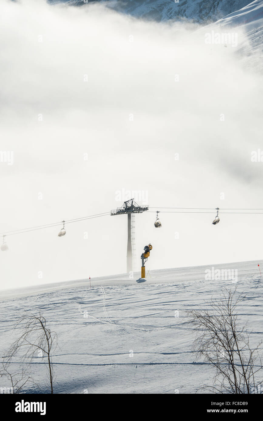 Ski lifts in Shahdag mountain skiing resort Stock Photo - Alamy