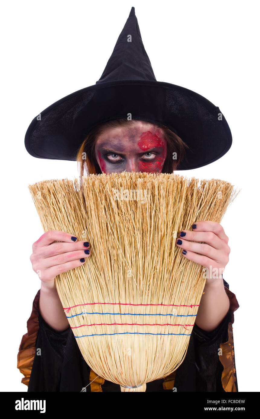 Scary witch in halloween concept Stock Photo - Alamy
