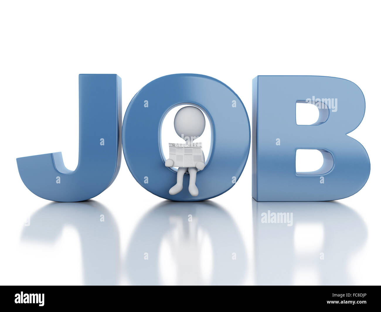 3d White people with Search job Text Stock Photo - Alamy