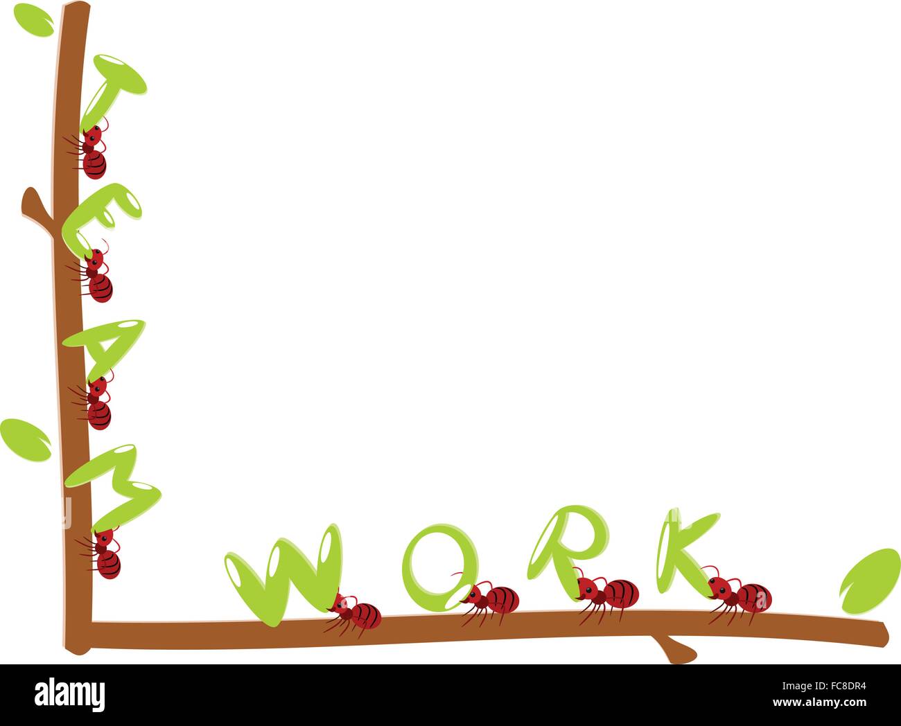 Red ants teamwork illustration Stock Vector Images - Alamy