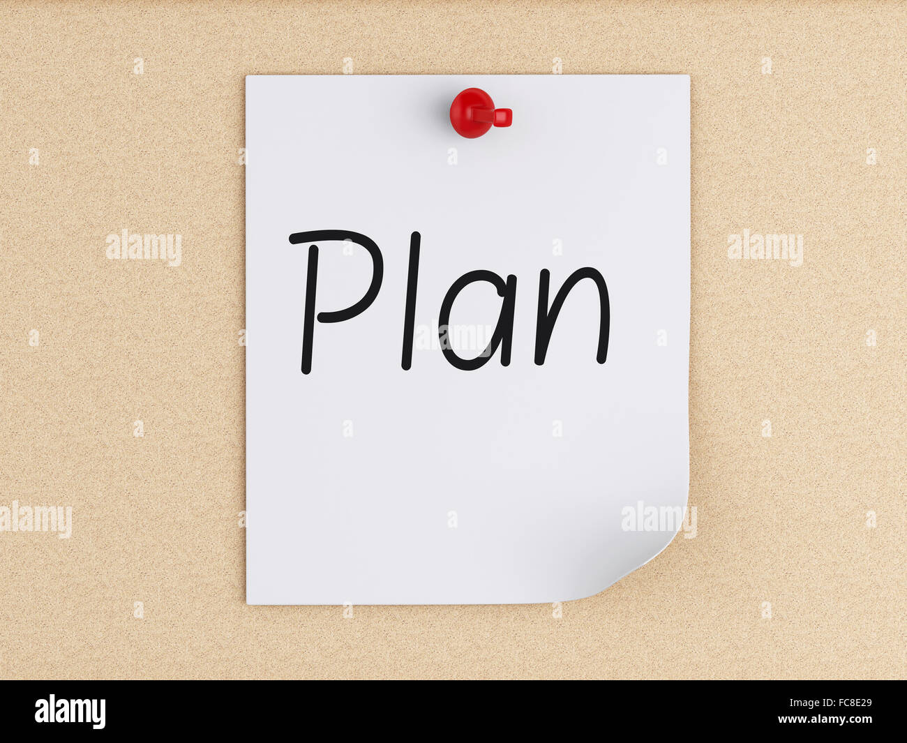 3d post-it notes with pushpin over cork Stock Photo - Alamy