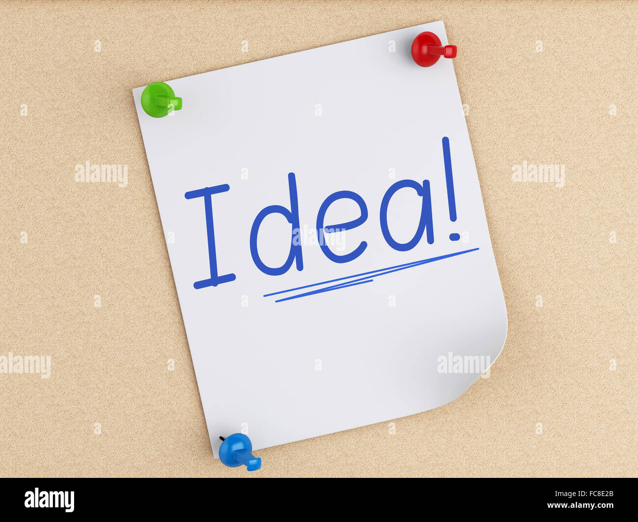 3d post-it notes with pushpin over cork Stock Photo - Alamy