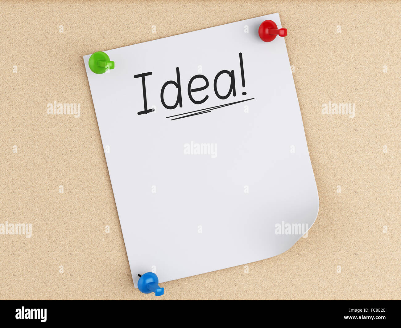 3d post-it notes with pushpin over cork. Business Stock Photo - Alamy