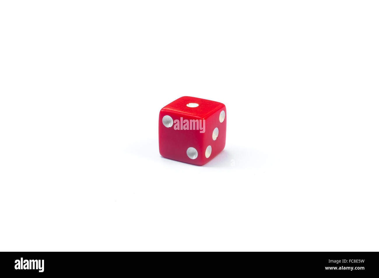 red dice white dots, low score, white background Stock Photo - Alamy