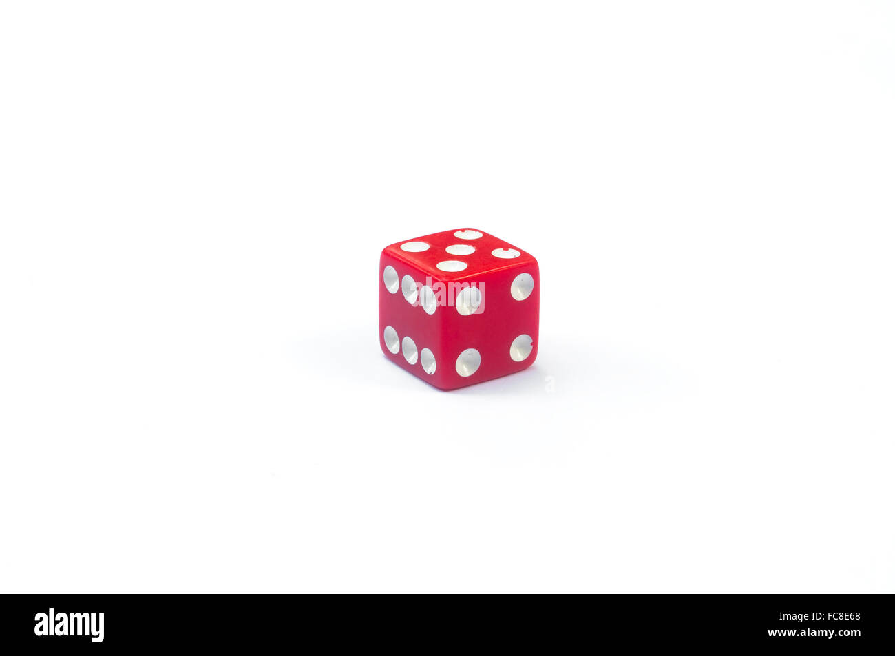 red dice white dots, high score, white background Stock Photo - Alamy
