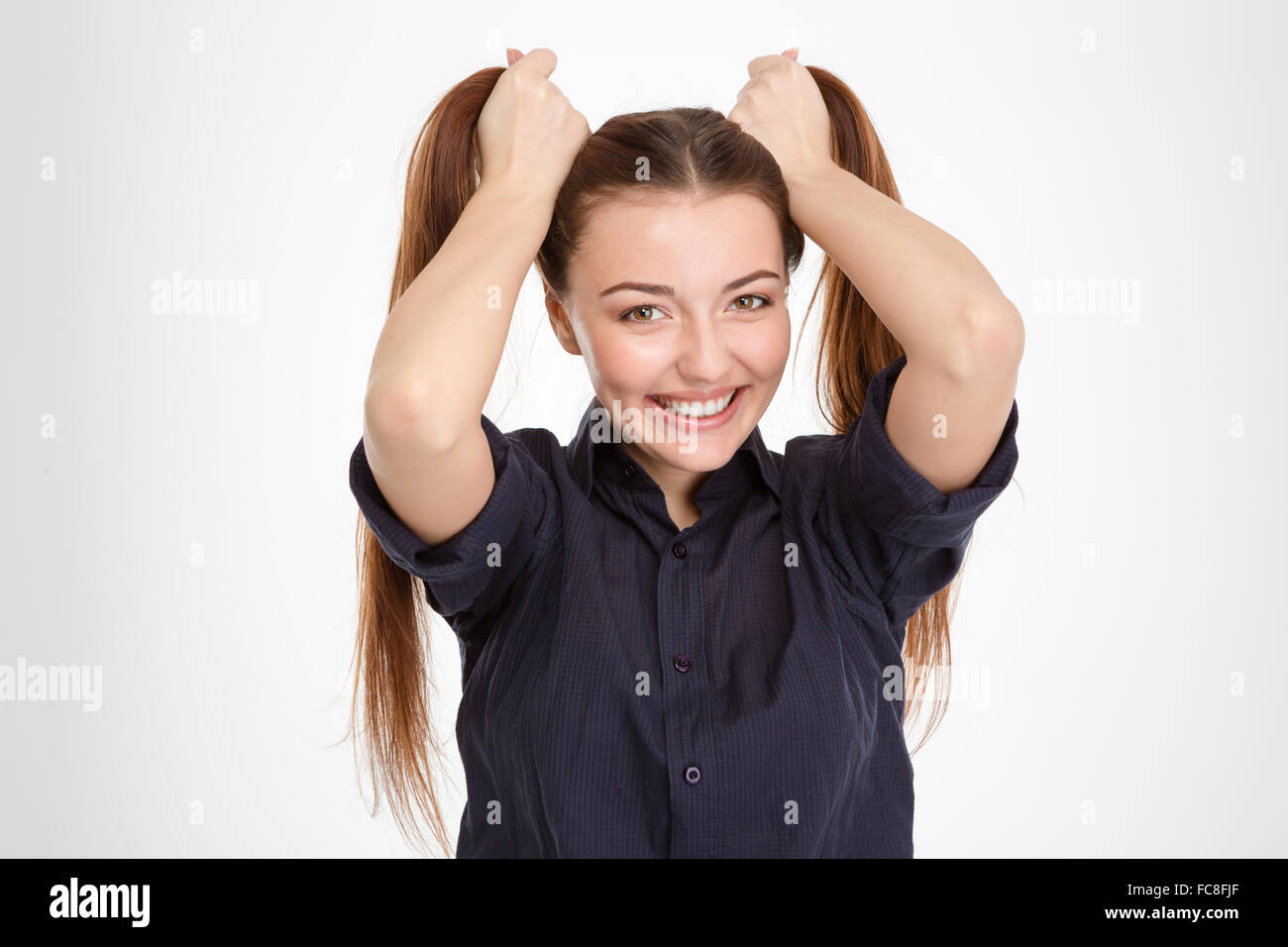 Two ponytails hi-res stock photography and images - Alamy